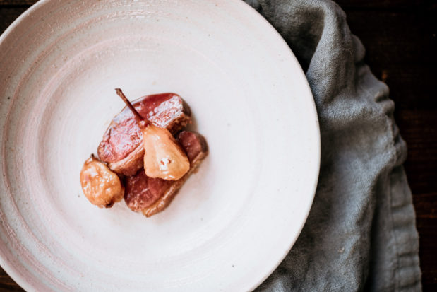 Aged Duck Breast & Preserved Seckel Pear – Work Sharp