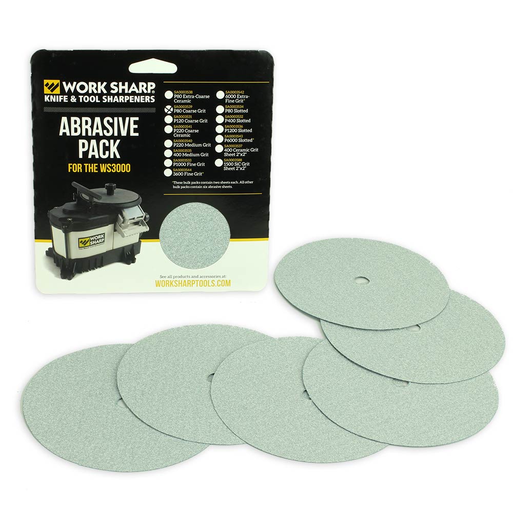 WS3000 P80 Abrasive Disc Bulk Pack – Work Sharp